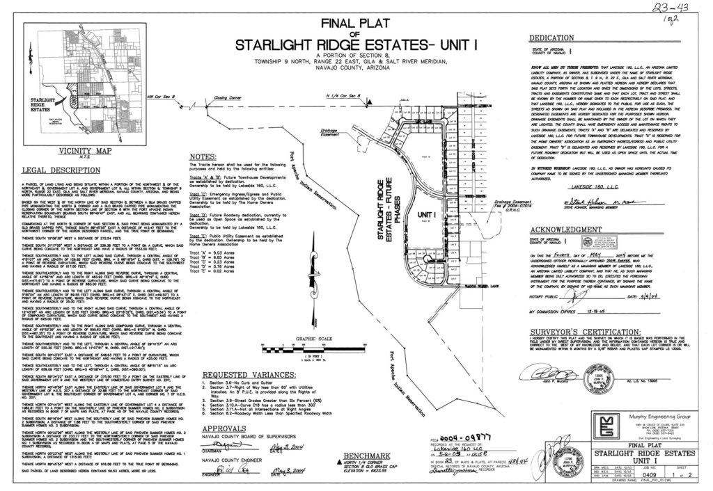 Plat Maps - Starlight Ridge Estates